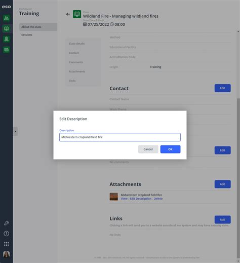 Specify Training Class Details