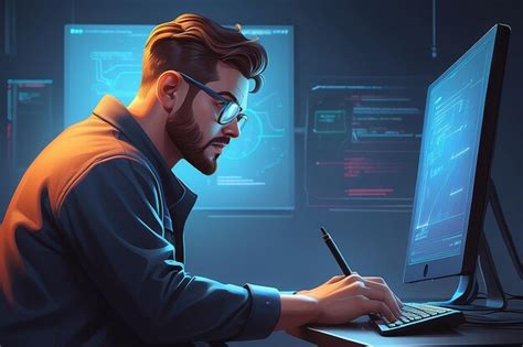 Premium Ai Image Software Tester Concept Illustration
