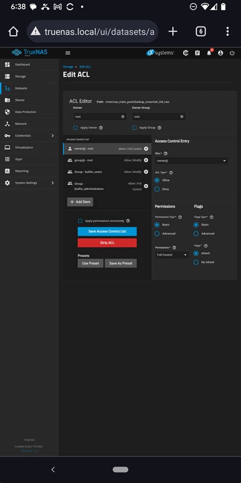 Truenas Scale Cannot Chmod 777 Or Rsync Generator Failed To Set