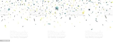 색종이 금색과 파란색 배너 구불구불한 입자 종이 질감 카니발 파티 반짝이 생일 축하 배경입니다 깜짝 떨어지는 선물 기념일 축하 반짝이는 반짝임 벡터 그림 공휴일에 대한 스톡