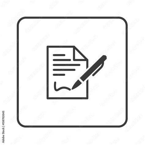 Dokument Unterschreiben Vertrag Simple App Icon Stock Vektorgrafik Adobe Stock