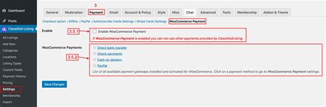 Enable Woocommerce Payment Classified Listing Documentation