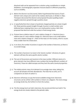 30 Bullet Point Summary Atomic Structure And Periodic Table By Jaybee Sci