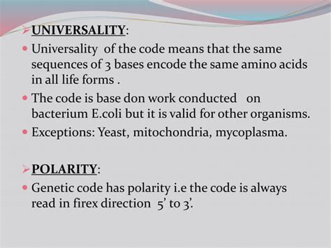 genetic code features and character pptx programming languages computing