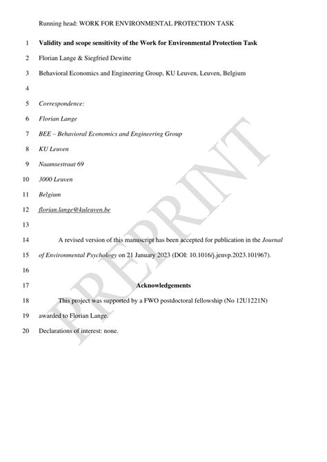 pdf validity and scope sensitivity of the work for environmental