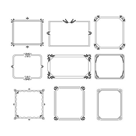 Premium Vector Floral Frame Set Cartoon Vector Illustration