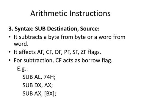 Instruction Sets Of 8086 Pptx