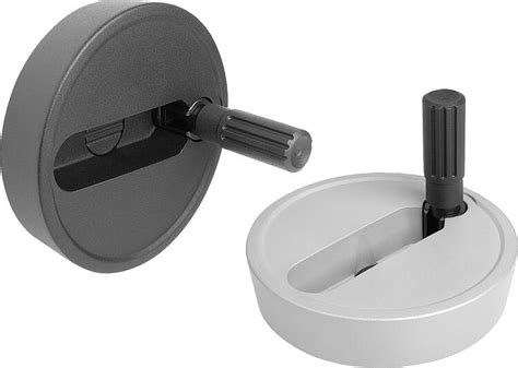 Kipp 접이식 원형 그립이 있는 알루미늄 디스크 핸드 휠 E형 로케이팅 홀 포함