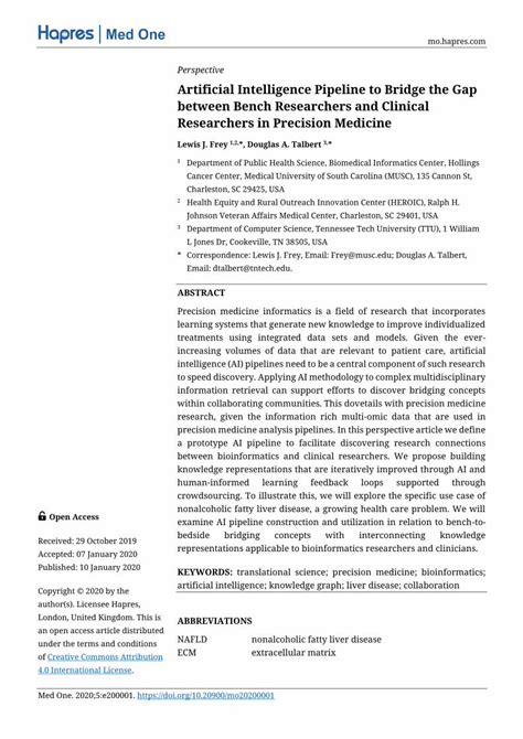 Pdf Artificial Intelligence Pipeline To Bridge The Gap Between · Engaged Research