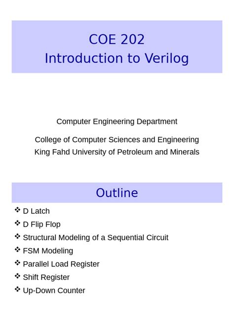 Introduction To Verilog Lecture3 Pdf Electrical Circuits
