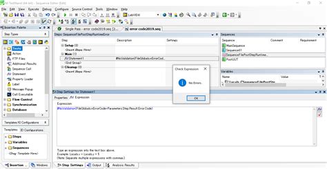 Evaluation Warning When Running Teststand Sequence Ni