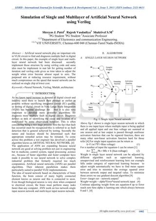 Simulation Of Single And Multilayer Of Artificial Neural Network Using Verilog Pdf