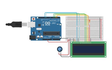 Circuit Design Potentiometer And Lcd Tinkercad
