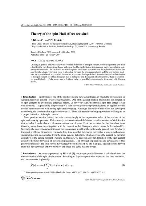 Pdf Theory Of The Spin Hall Effect Revisited Dokumen Tips