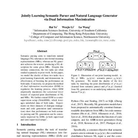 Jointly Learning Semantic Parser And Natural Language Generator Via Dual Information