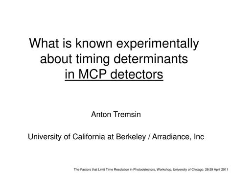Ppt What Is Known Experimentally About Timing Determinants In Mcp