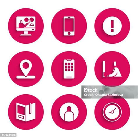 휴대 전화 계정 화면 만들기 시계 학생 작업 노트북 오픈 북 위치 정보 및 온라인 교육 아이콘을 설정합니다 벡터 교과서에 대한