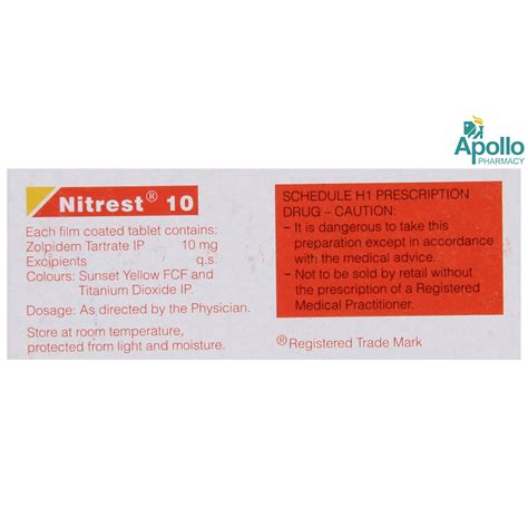 Nitrest 10 Tablet Uses Side Effects Price Apollo Pharmacy