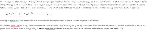 solved search keys are often strings so it is important to