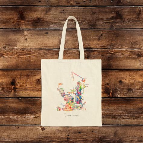 Dental Operatory Tooth Nerd Co Tooth Art Cute Cotton Canvas Tote Bag