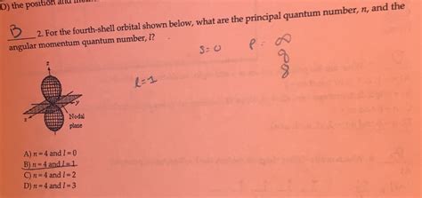 Solved D 2 For The Fourth Shell Orbital Shown Below What