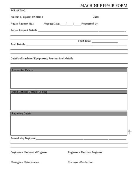 Equipment Fault Report Template 2 Professional Templates Report Template Word Template