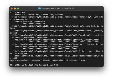 Bench Exceptions CommandFailedError Supervisorctl Restart Frappe Frappe Forum