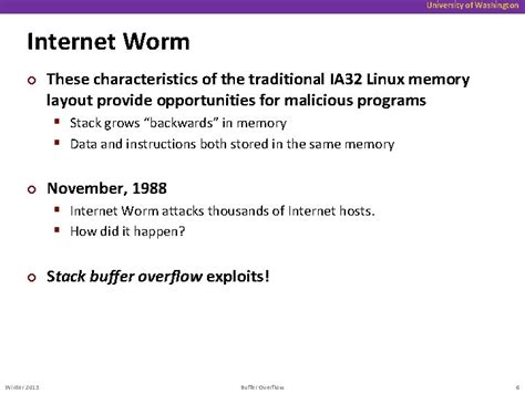 University Of Washington Buffer Overflows Buffer Overflows Are
