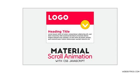 Material Scroll Animation With Css And Javascript Scrolling Down Button