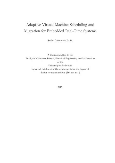 Pdf Adaptive Virtual Machine Scheduling And Migration For · Adaptive Virtual Machine