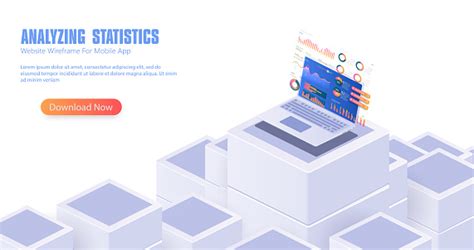 아이소메트릭 노트북 비즈니스 그래프 및 분석 데이터와 노트북의 응용 프로그램 분석 동향 및 Infographic 차트를 사용 하
