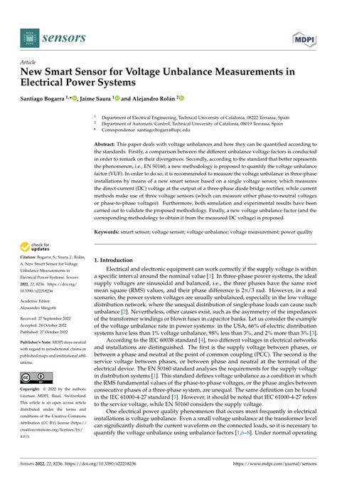 Pdf New Smart Sensor For Voltage Unbalance Measurements In Electrical Power Systems