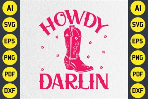 Howdy Darlin Coquette Svg Design Graphic By Creative T Shirts · Creative Fabrica