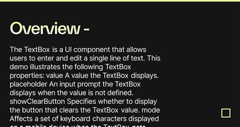 Overview Devextreme Text Box Codesandbox
