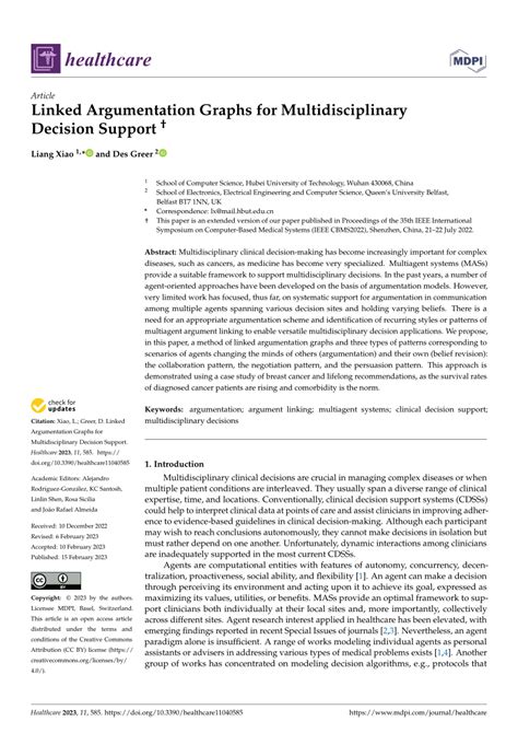 Pdf Linked Argumentation Graphs For Multidisciplinary Decision Support
