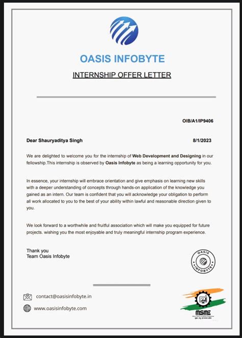 Shauryaditya Singh On Linkedin Webdevinternship Oasisinfobyte Newbeginnings