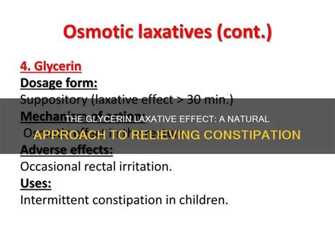 The Glycerin Laxative Effect A Natural Approach To Relieving