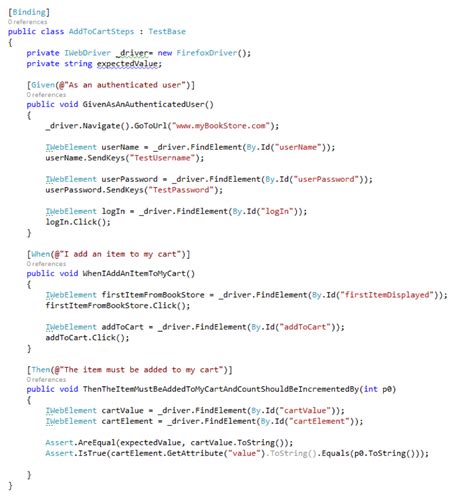 tsm acceptance testing driven development using specflow with selenium in c