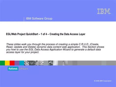 PPT EGL Web Project QuickStart Of Creating The Data Access Layer PowerPoint