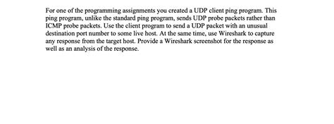 Solved Icmp Messages Generating By The Ping Program Icmp