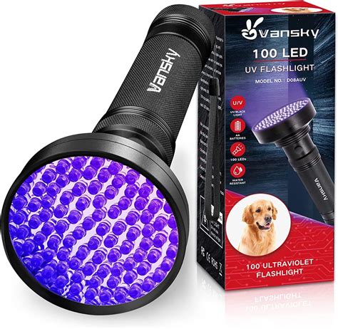 Vansky UV-Lampe Schwarzlichtlampe, Ultraviolett 100 UV LED Taschenlampe ...