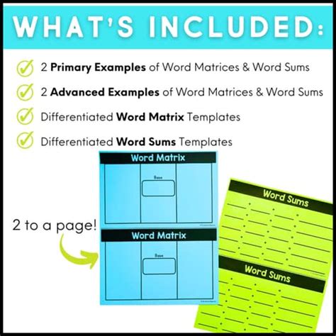 Word Matrix Template Freebie Word Sums Matrices Structured Word Inquiry Word Matrix Template Freebie Word Sums Matrices Structured Word Inquiry