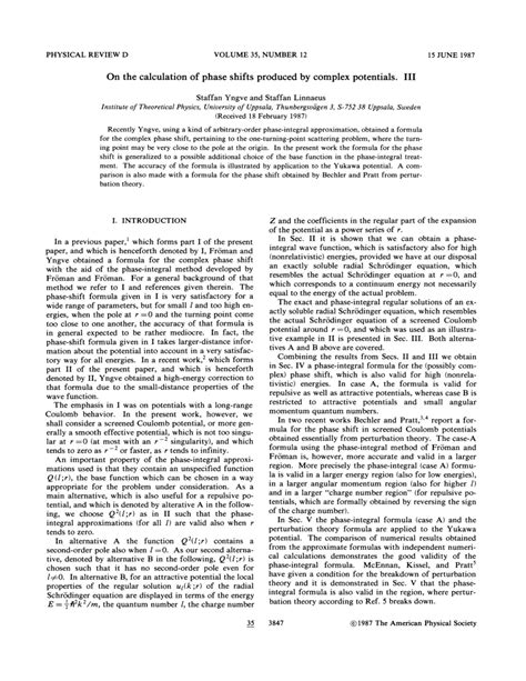 Pdf On The Calculation Of Phase Shifts Produced By Complex Potentials Iii