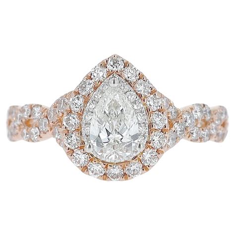 Neil Lane Rose Gold 052 Carat Pear Shape Diamond Engagement Ring For