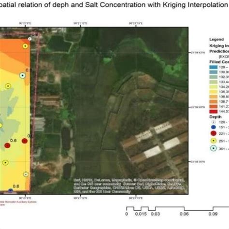 Kriging Interpolation Map Of Tds For Selected Effected Zone In Kodda
