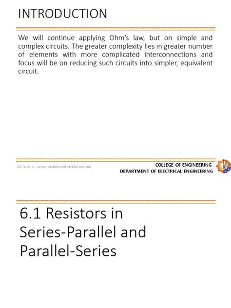 Lecture 6 Series Parallel Resistance Pdf