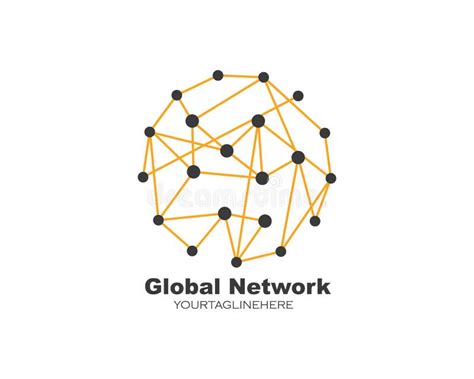 Global Network Logo Icon Vector Illustration Design Stock Vector