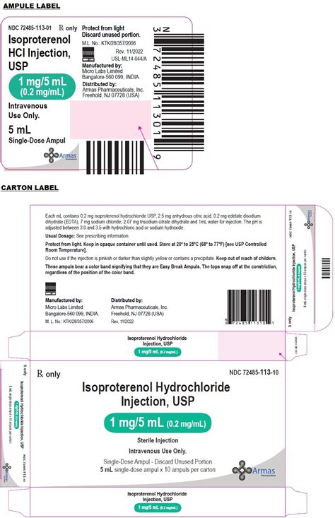 Isoproterenol Injection Package Insert