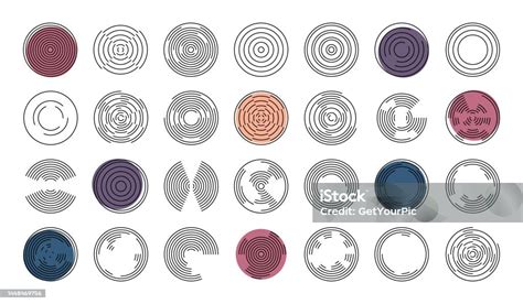 동심원 소용돌이 원 흰색 배경에 격리된 가는 선 벡터 그림 현기증에 대한 스톡 벡터 아트 및 기타 이미지 현기증 0명 개념 Istock