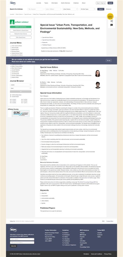 Pdf Call For Papers Urban Science Special Issue Urban Form Transportation And